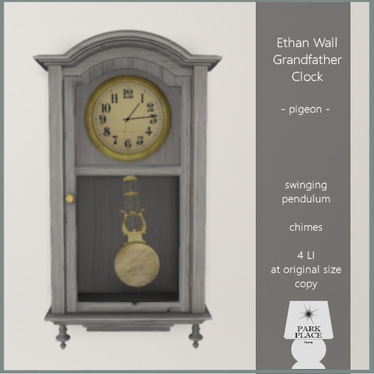 Second Life Marketplace - [Park Place] Ethan Grandfather Wall Clock ...